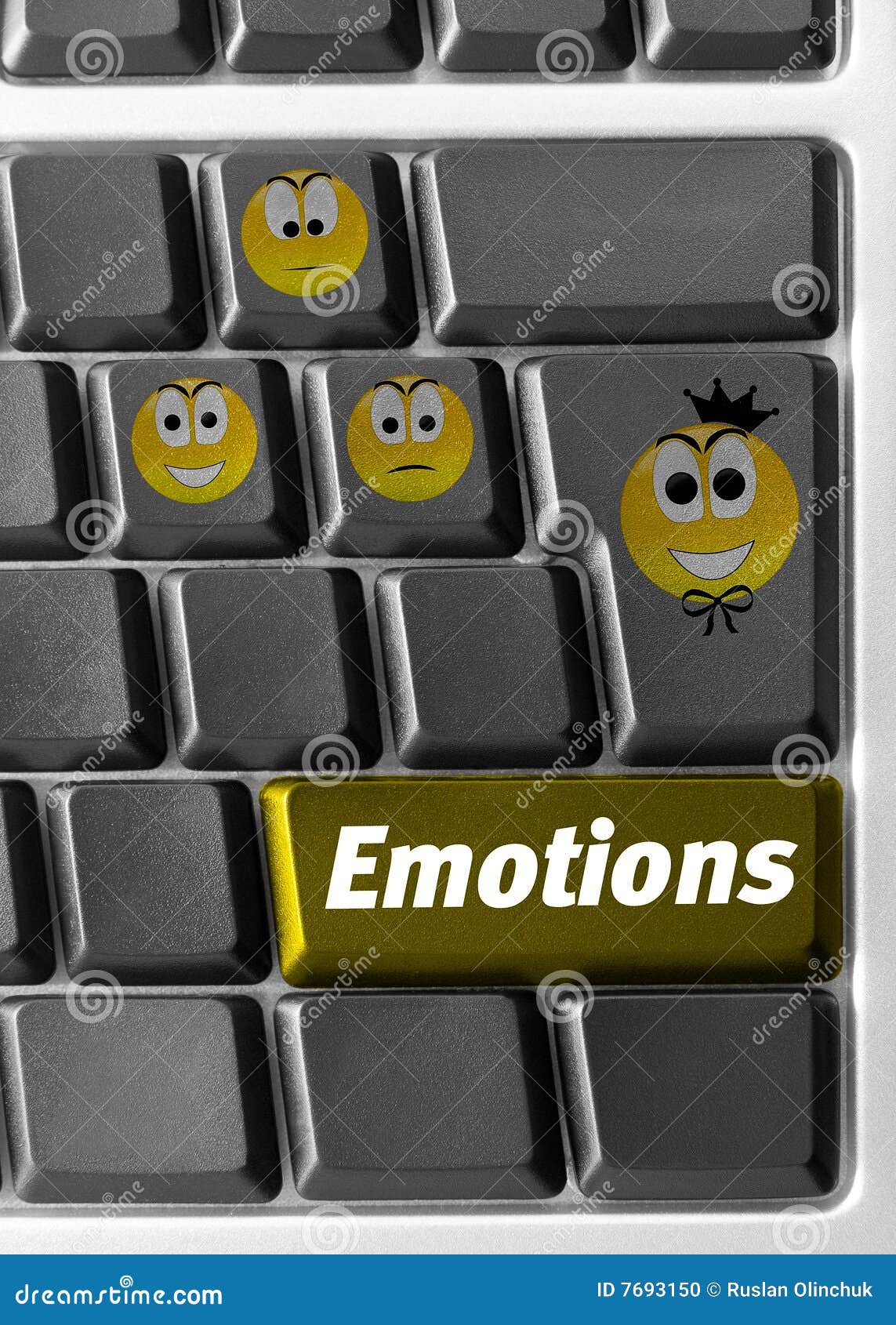 Computer Keyboard with Emotions Signs Stock Photo - Image of background ...