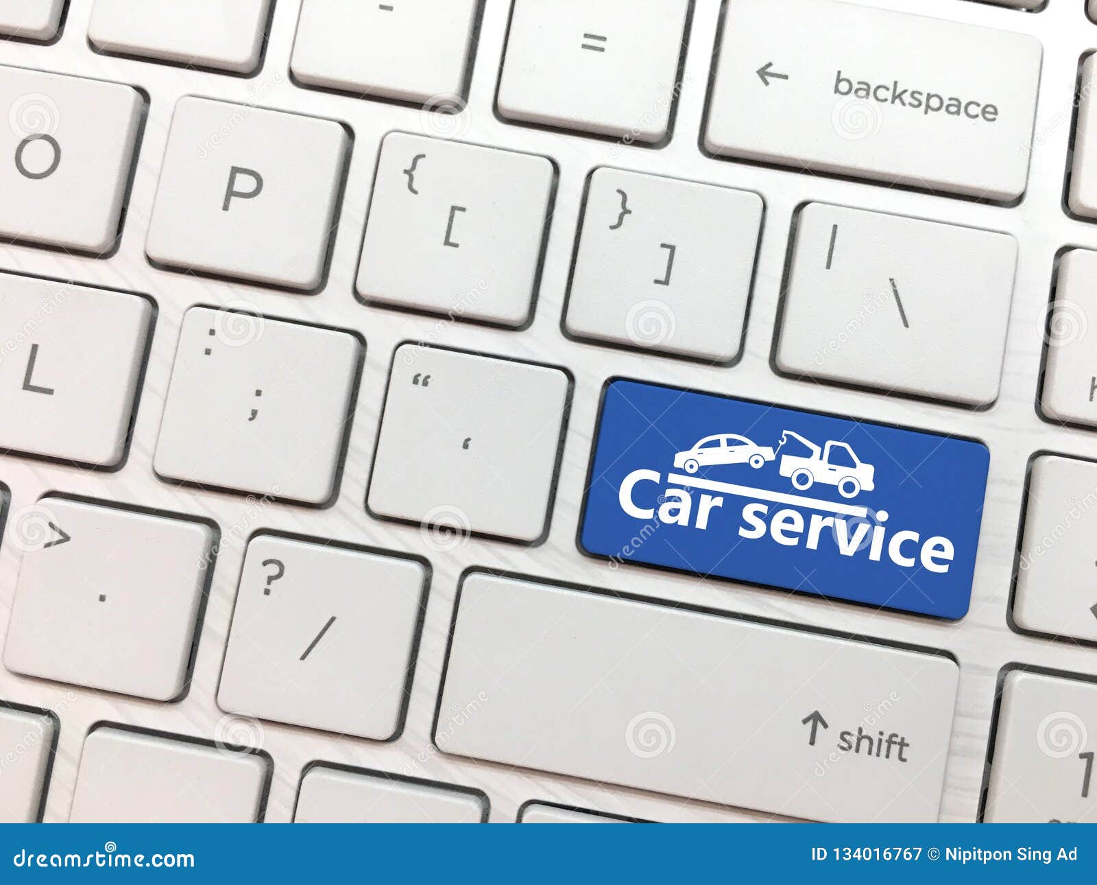 Computer Keyboard Enter Button with Car Service and Symbol Stock Image ...