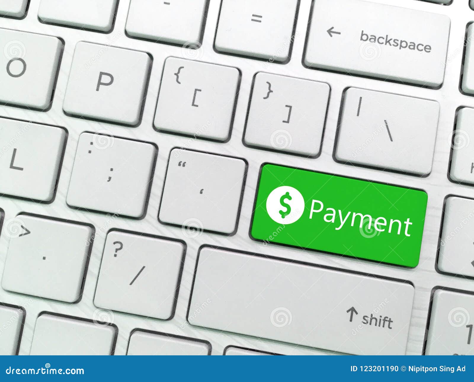 Computer Keyboard Enter Button with Payment and Symbol Stock Photo ...