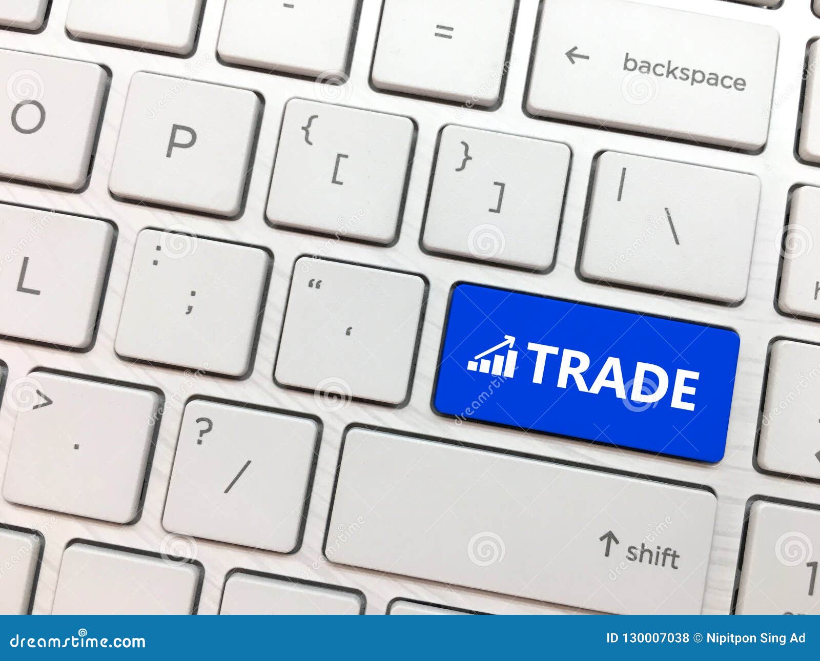 Computer Keyboard Enter Button with TRADE and Symbol Stock Photo ...