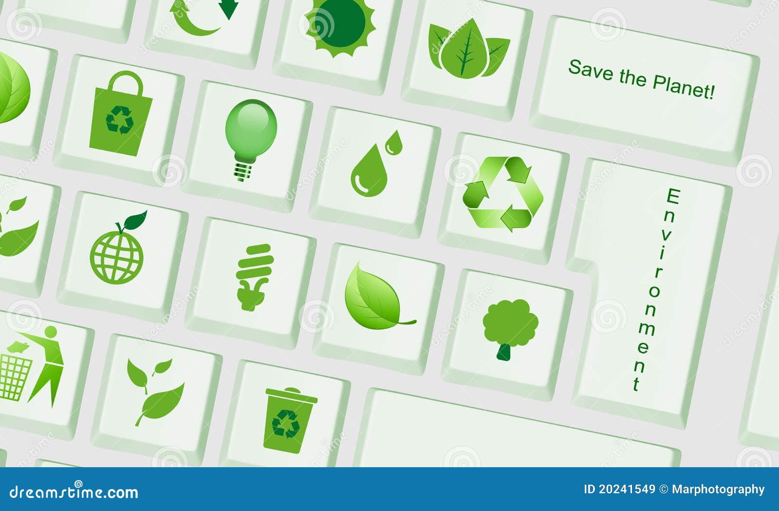 Computer Keyboard with Environment Keys Stock Illustration ...