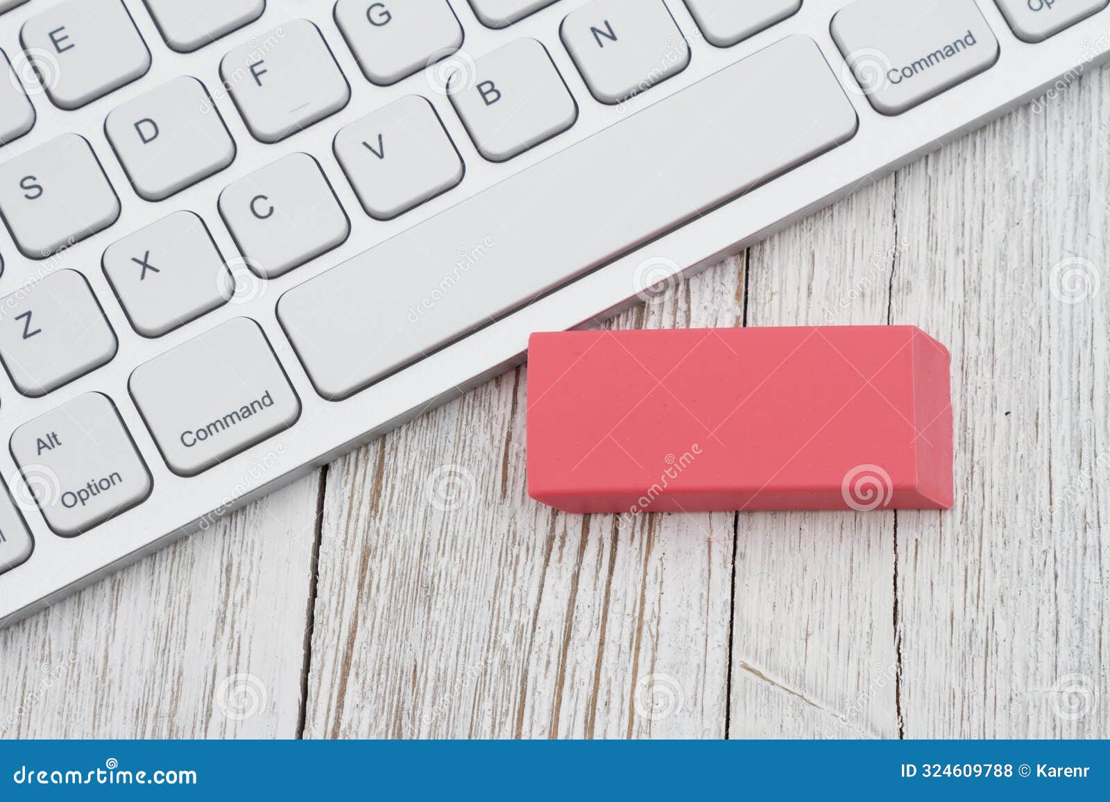 Computer Keyboard with an Eraser Stock Photo - Image of technology ...