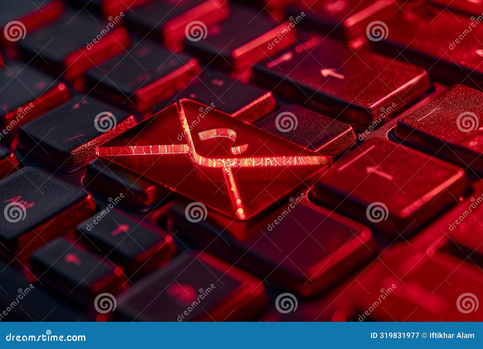 A Computer Keyboard Featuring a Prominent Red Logo, Email Security ...