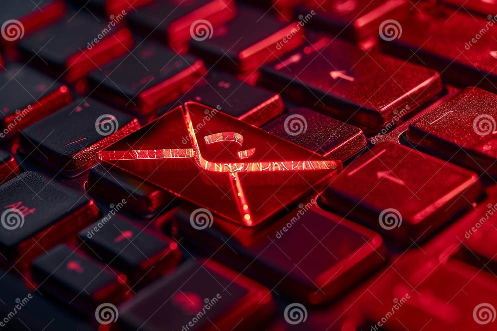 A Computer Keyboard Featuring a Prominent Red Logo, Email Security ...