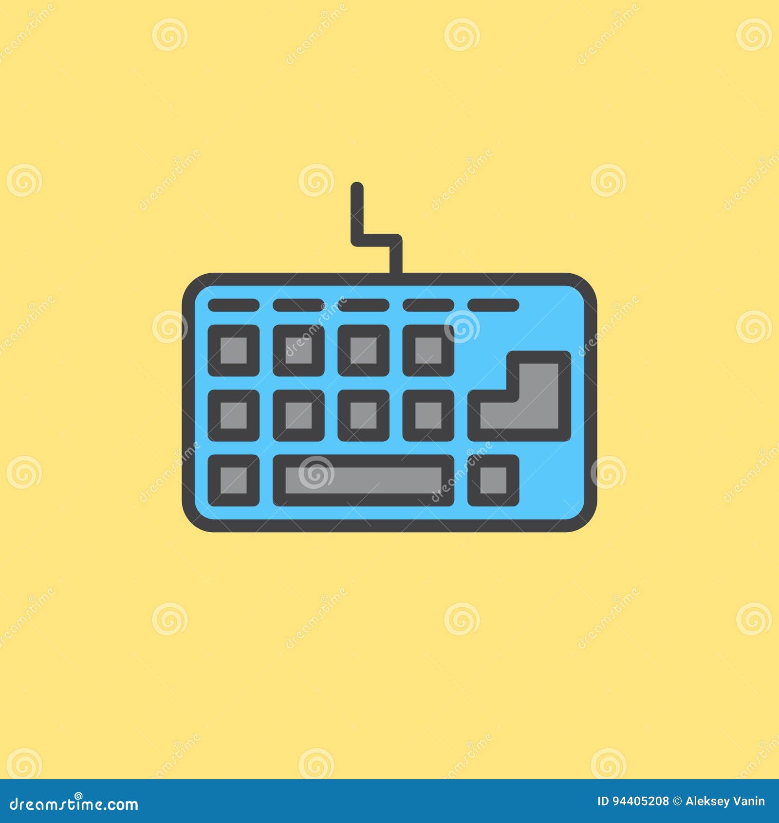 Computer Keyboard Filled Outline Icon Stock Vector - Illustration of ...