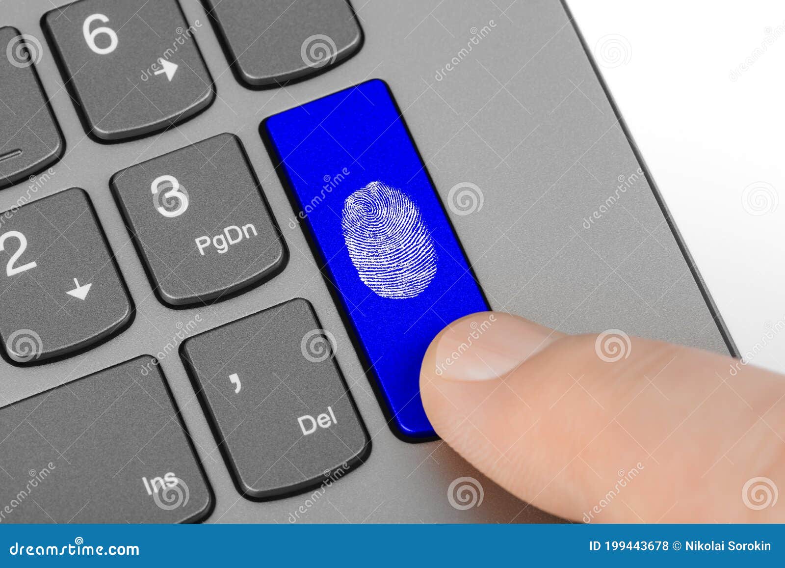 Computer Keyboard with Fingerprint Stock Photo - Image of code ...