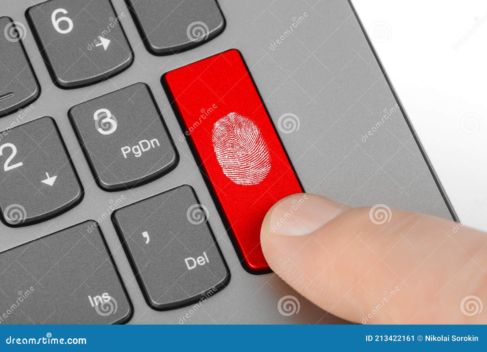 Computer Keyboard with Fingerprint Stock Image - Image of hand, code ...