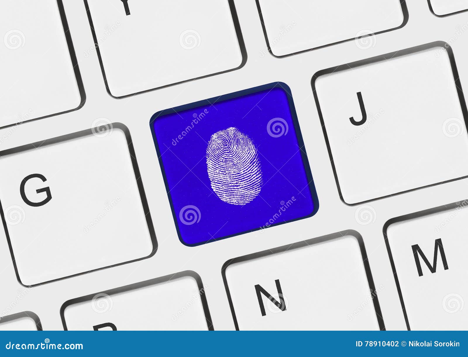 Computer Keyboard with Fingerprint Stock Photo - Image of finger ...