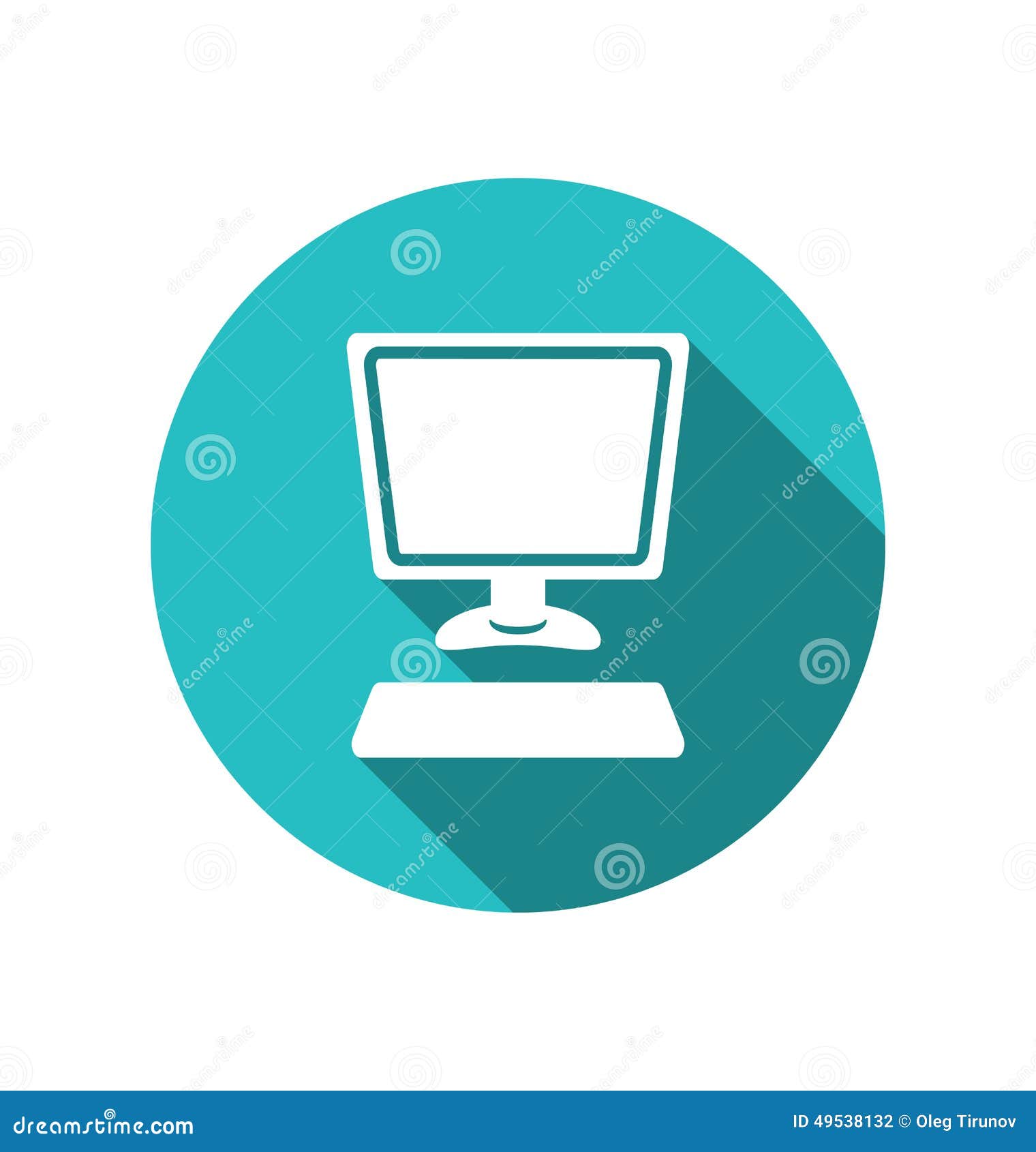 Computer and Keyboard, Flat Icon with Long Shadows Stock Vector ...