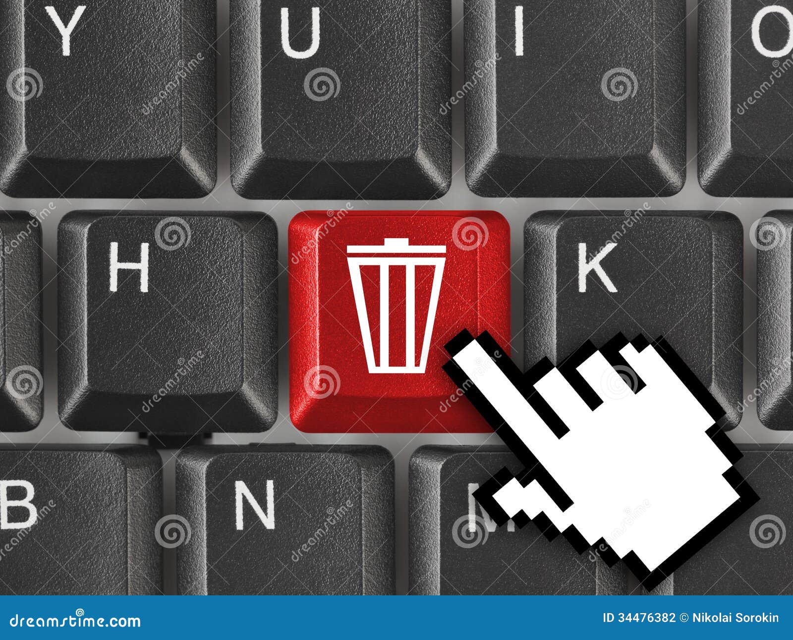 Computer Keyboard with Garbage Key Stock Photo - Image of abstract ...