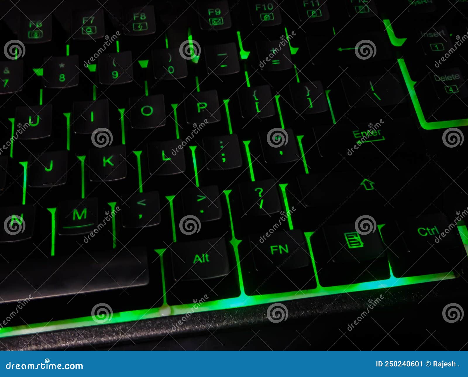 Computer Keyboard with Green Backlight, RGB Computer Keyboard Stock ...