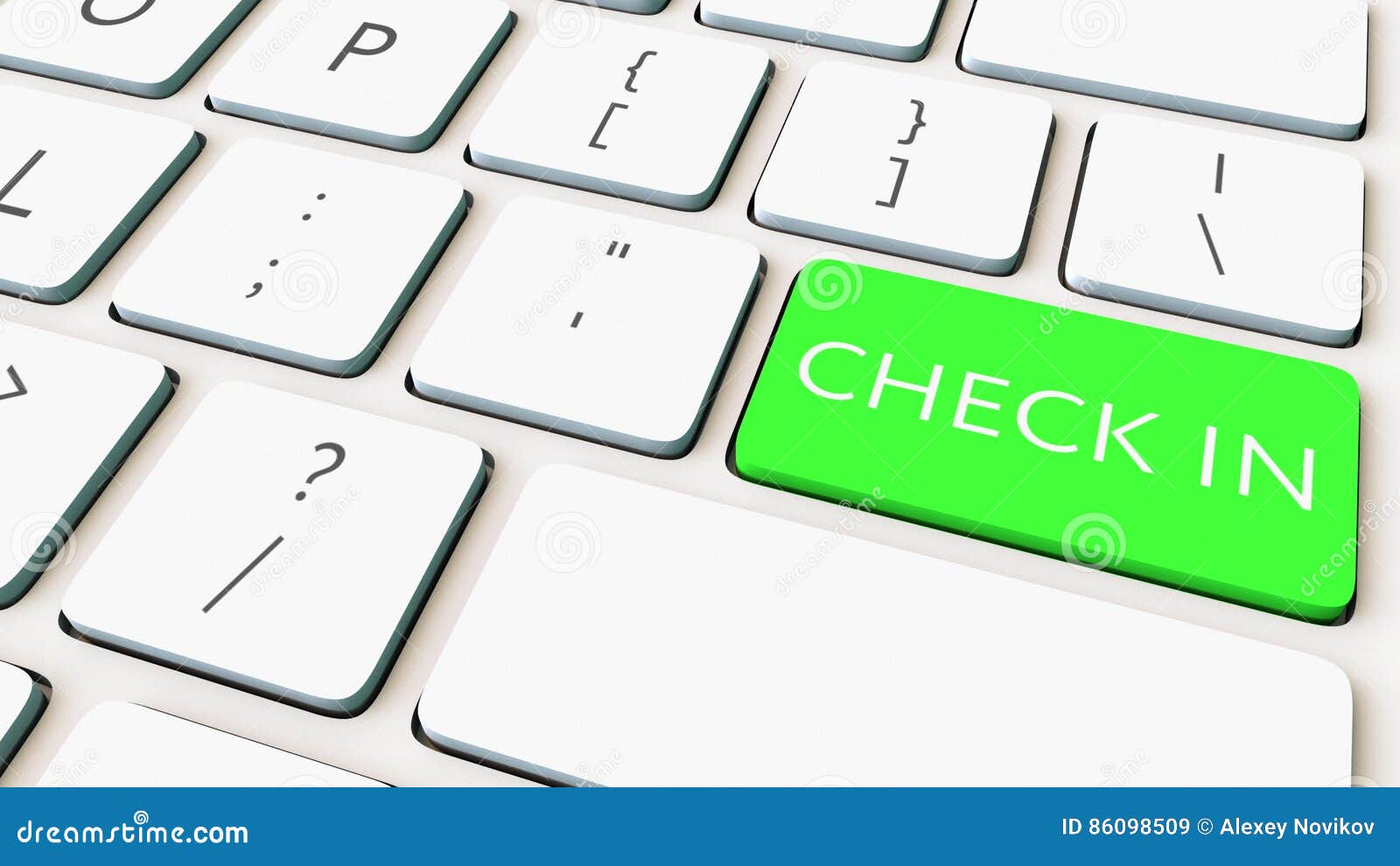 Computer Keyboard and Green Check in Key. Conceptual 3D Rendering Stock ...