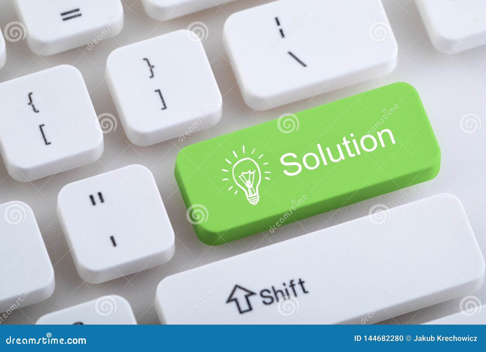 Computer Keyboard with Solution Button Stock Photo - Image of discovery ...