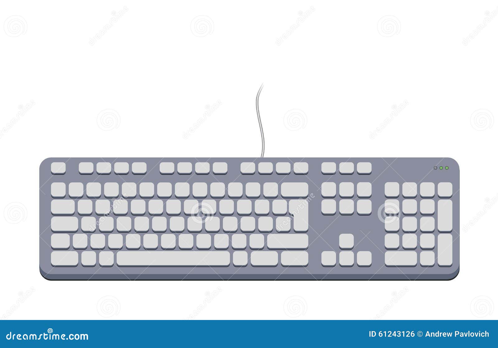 Computer keyboard grey stock vector. Illustration of alphabet - 61243126