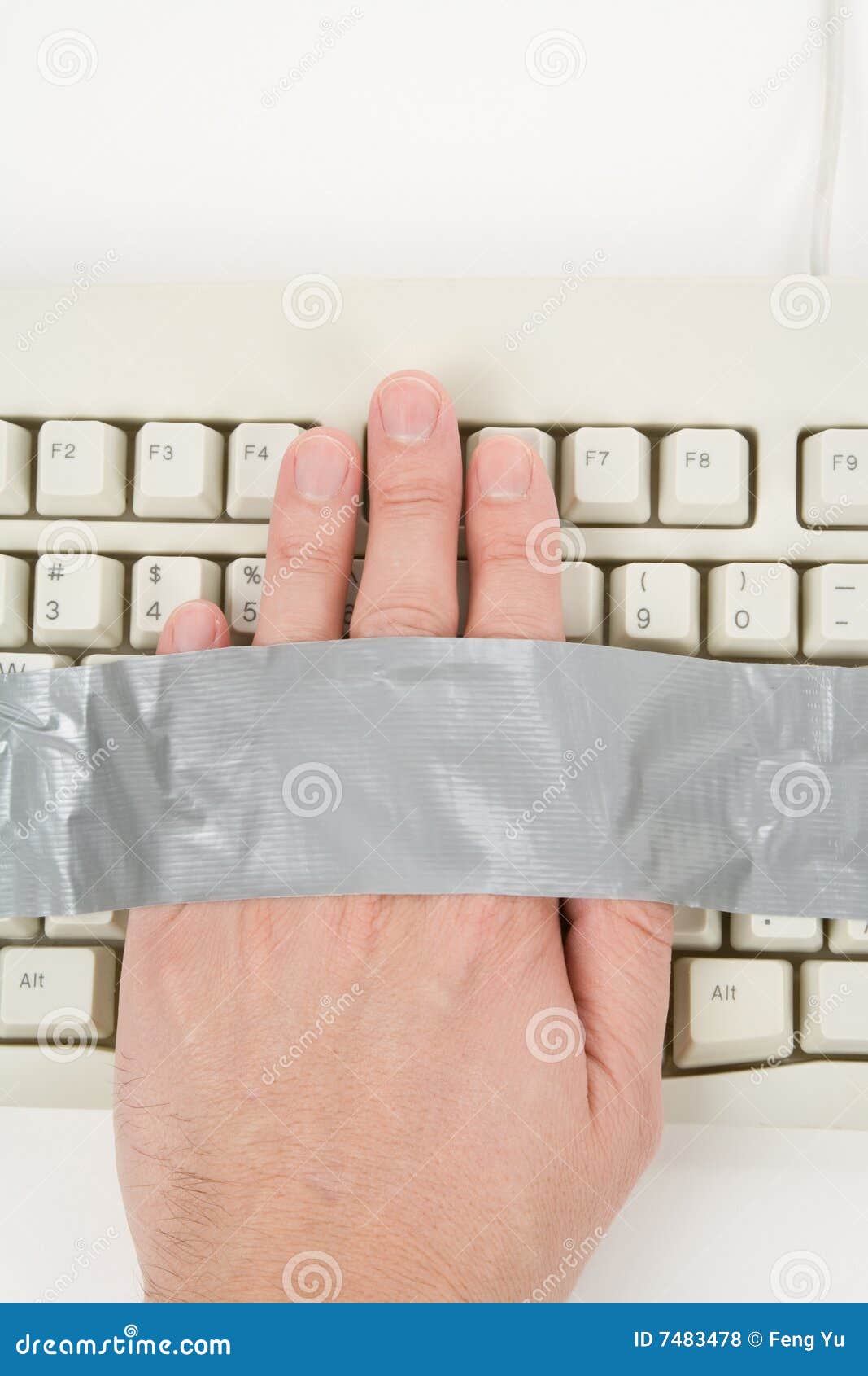 Computer Keyboard and hand stock photo. Image of online - 7483478