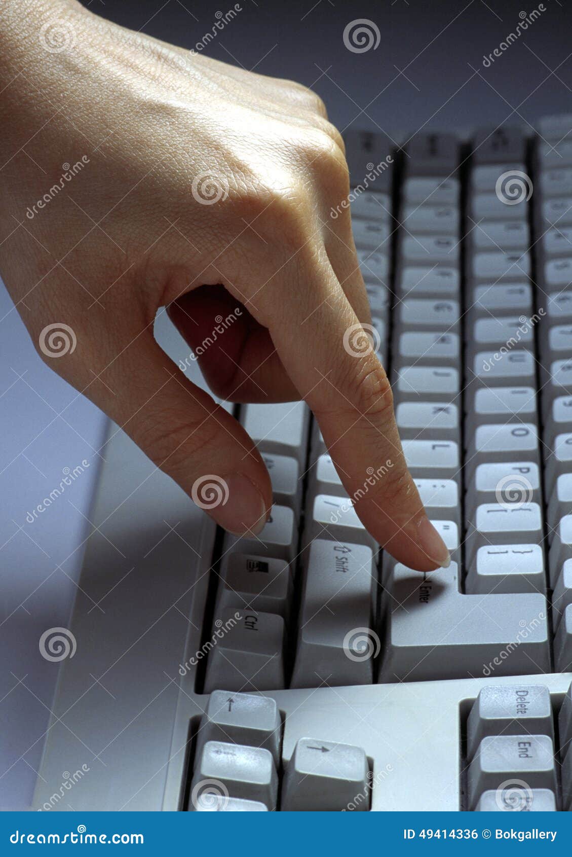 Computer keyboard and hand stock photo. Image of hand - 49414336