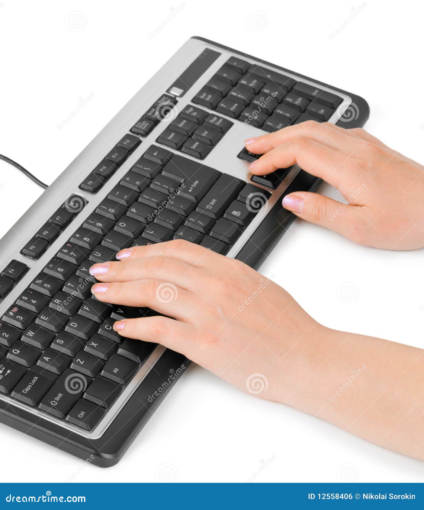 Computer Keyboard and Hands Stock Photo - Image of click, abstract ...