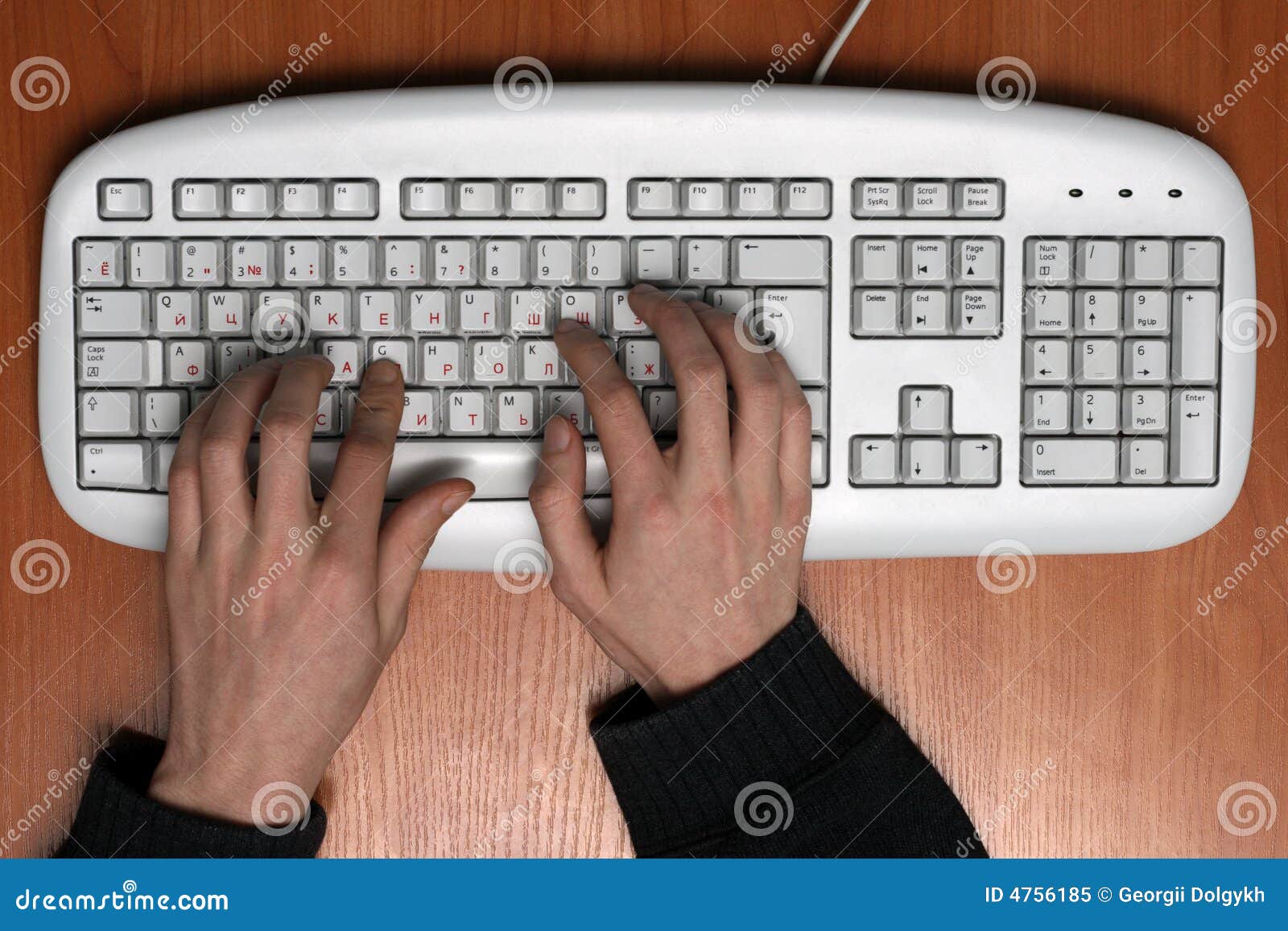 Computer Keyboard with Hands on it Stock Image - Image of desk, hands ...