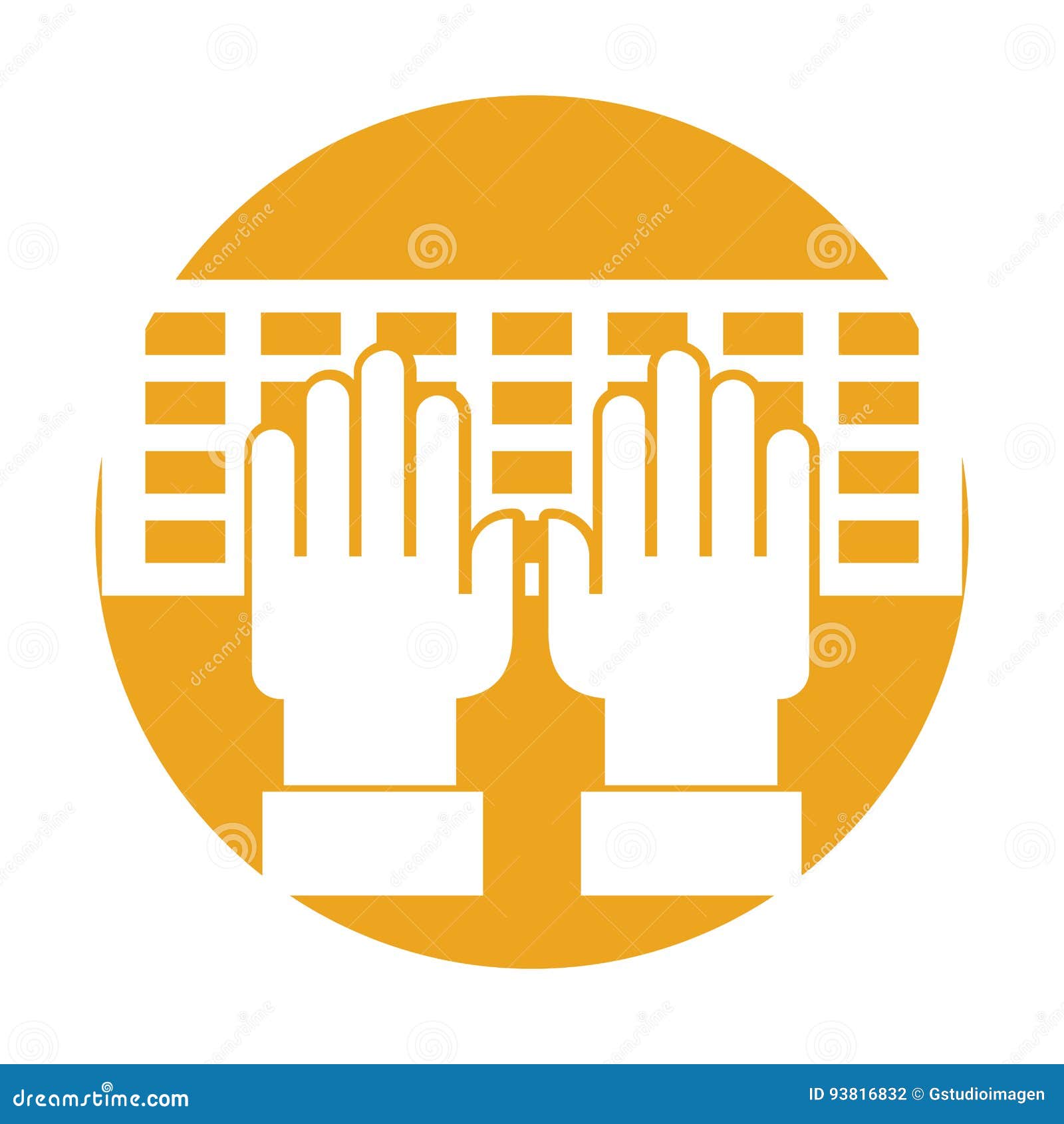 Computer Keyboard with Hands User Stock Vector - Illustration of icon ...
