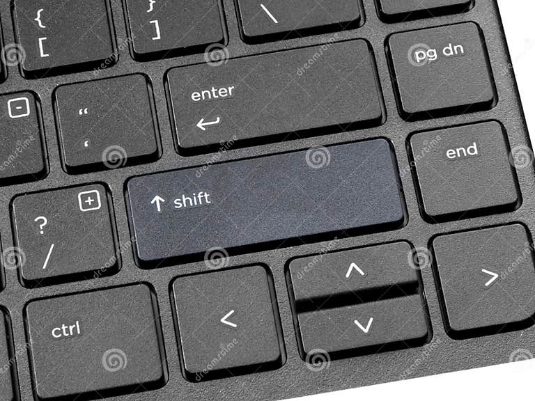 Computer Keyboard with Highlighted Shift Key Stock Photo - Image of ...