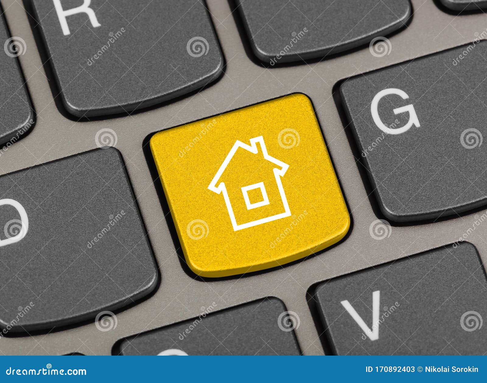 Computer Keyboard with Home Key Stock Image - Image of button, abstract ...