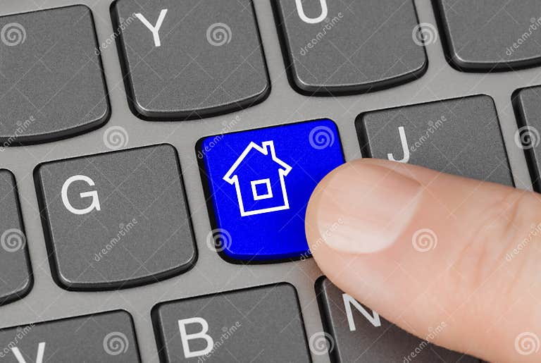 Computer Keyboard with Home Key Stock Photo - Image of exterior, macro ...