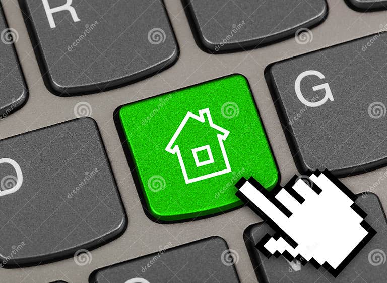 Computer Keyboard with Home Key Stock Photo - Image of construction ...