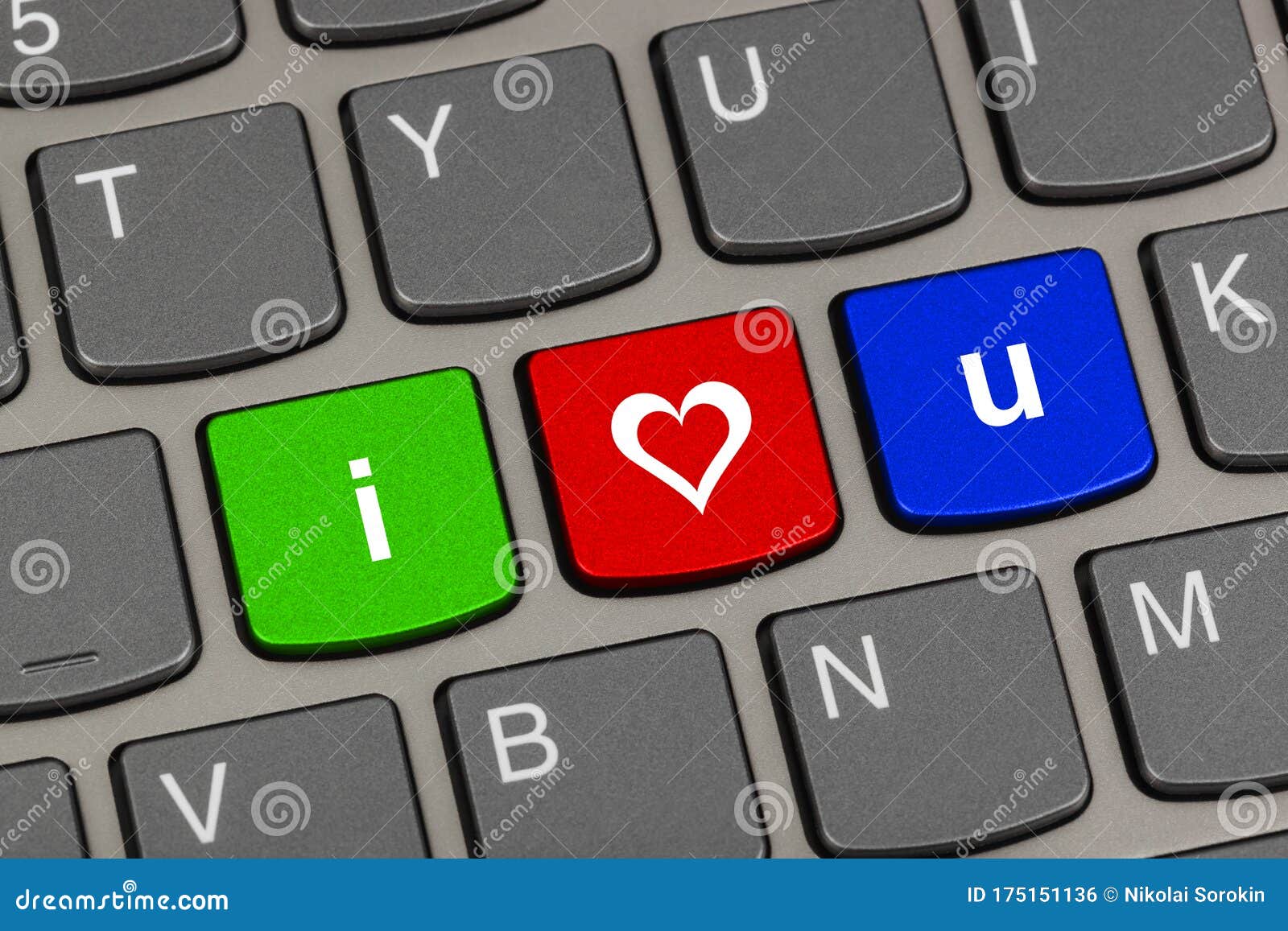 Computer Keyboard with I Love You Keys Stock Photo - Image of design ...