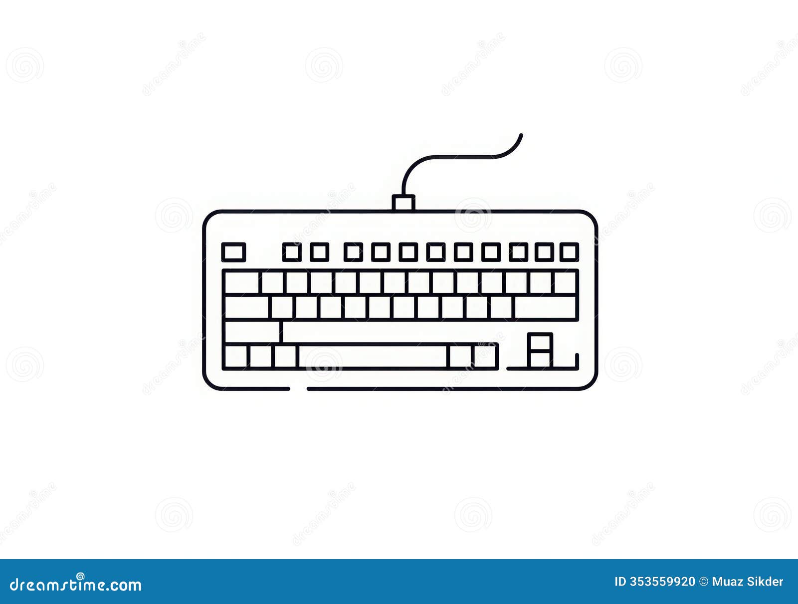Computer Keyboard Icon, Minimalist Design, Black and White, Simple ...