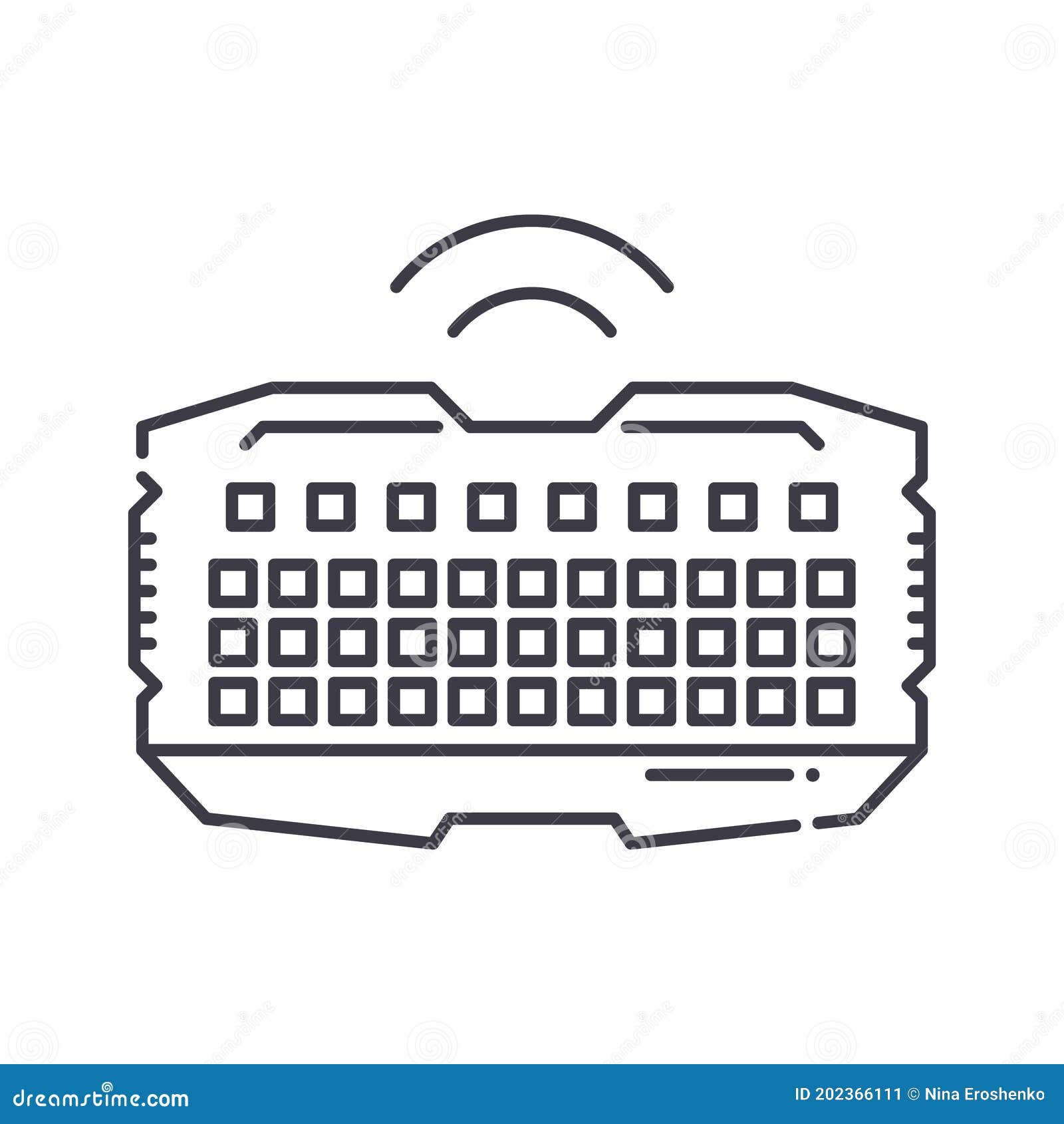 Computer Keyboard Icon, Linear Isolated Illustration, Thin Line Vector ...