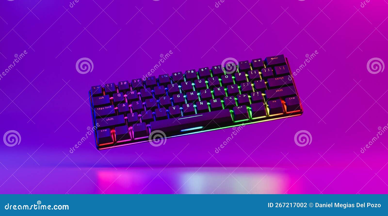 Computer Keyboard Floating in the Air. 3d Render Stock Illustration ...