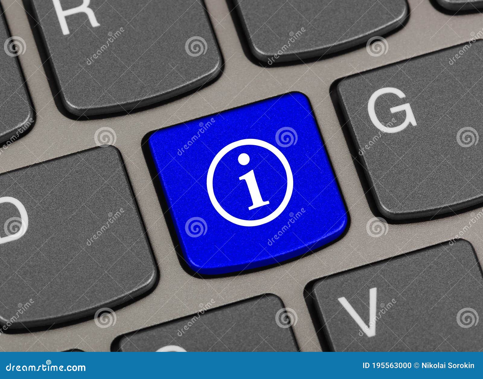 Computer Keyboard with Information Key Stock Photo - Image of cursor ...
