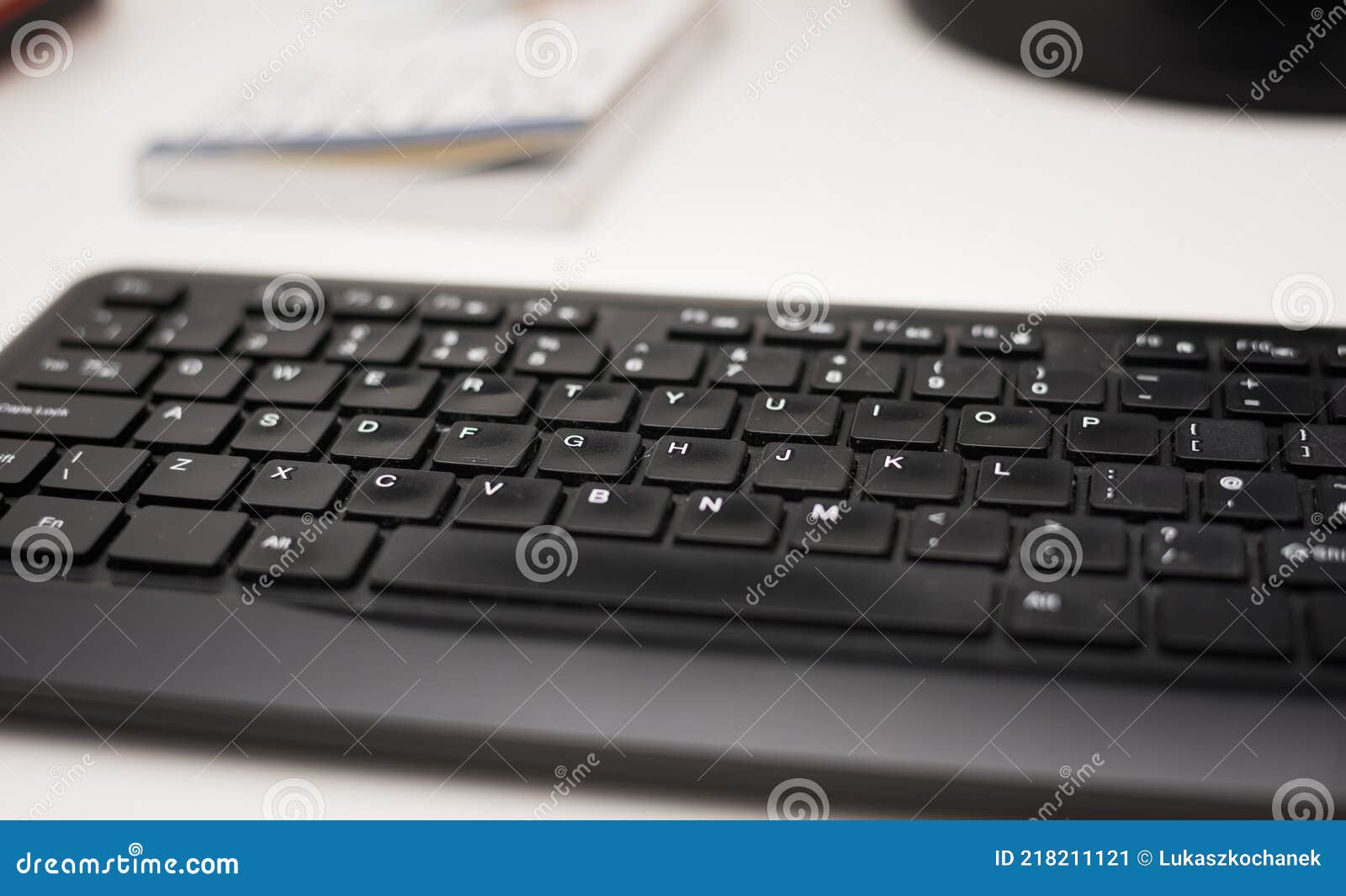 Computer Keyboard Isolated on Desk in the Office Stock Image - Image of ...