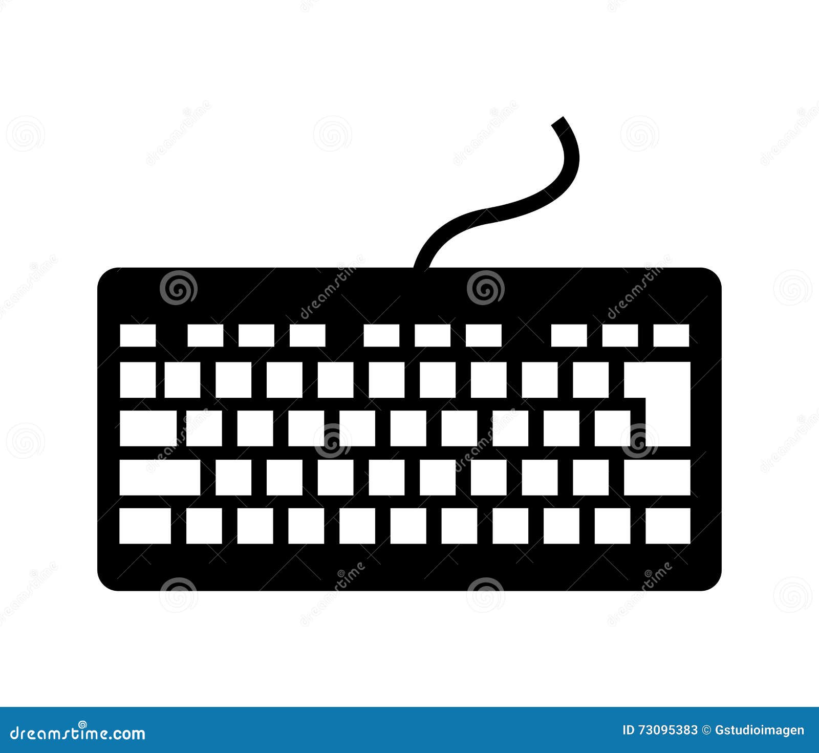 Computer Keyboard Isolated Icon Design Stock Illustration ...
