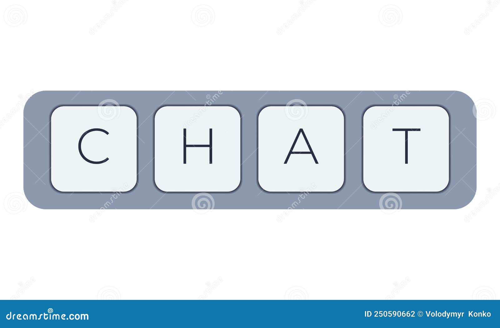 Computer Keyboard Key with Key Chat. Keyboard Keys Icon Button Stock ...