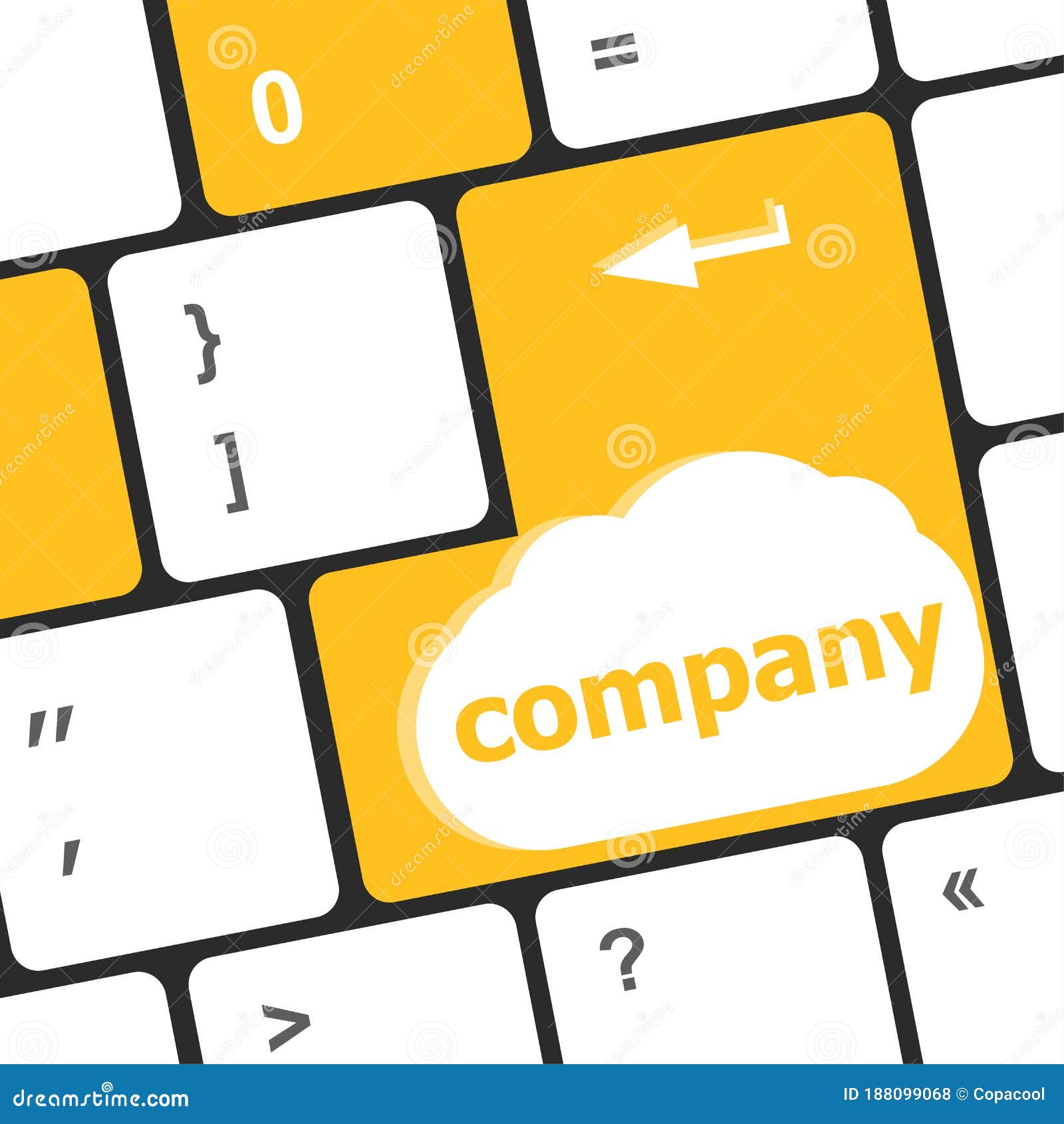 Computer Keyboard Key with Company Button. Business Concept Stock ...