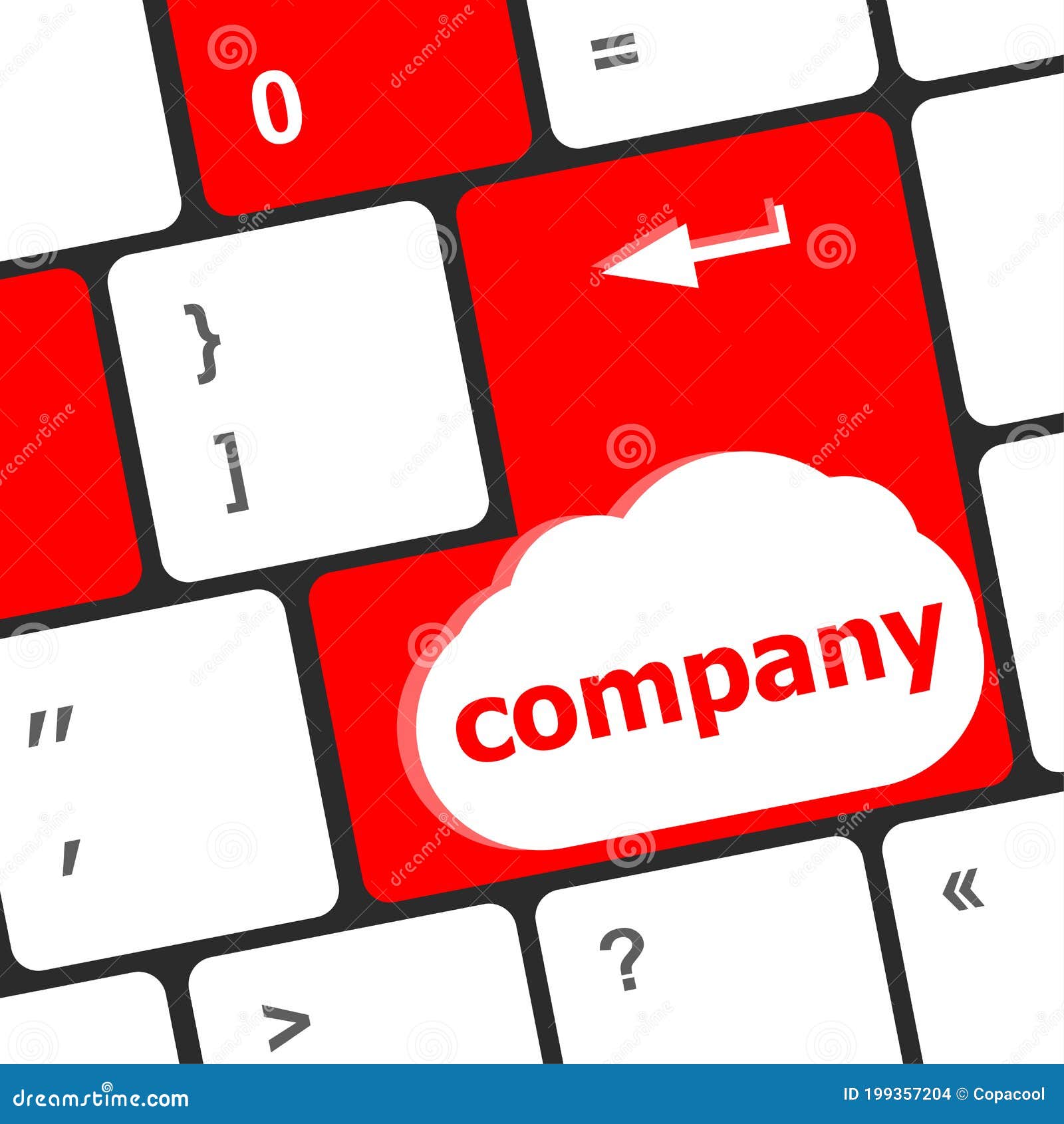 Computer Keyboard Key with Company Button. Business Concept Stock ...