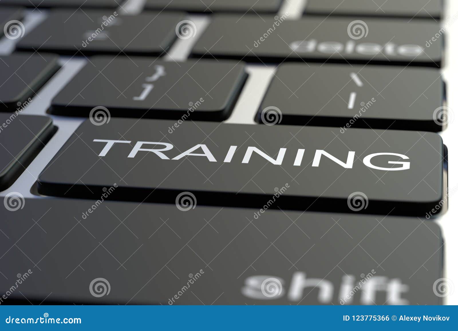 TRAINING Key on Computer Keyboard. 3D Rendering Stock Illustration ...