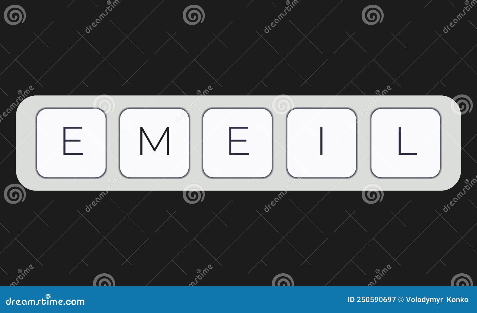 Computer Keyboard Key with Key Email. Keyboard Keys Icon Button Stock ...