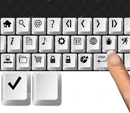 Computer Keyboard Key Icons Stock Vector - Illustration of icon ...