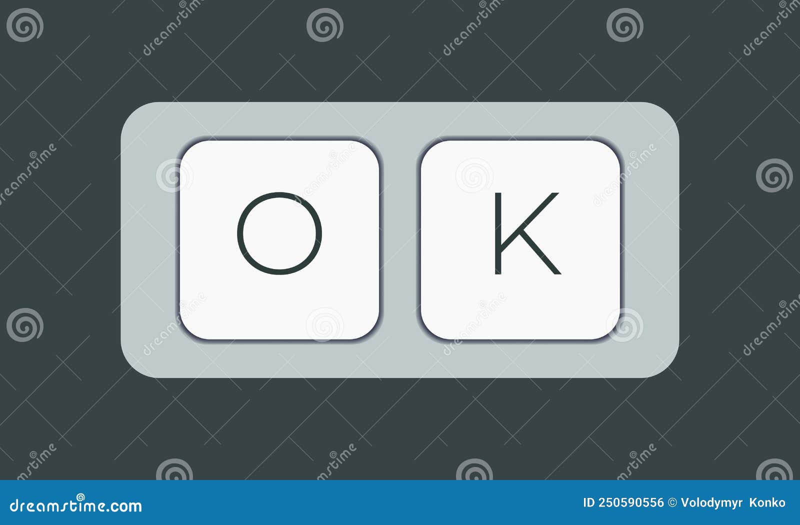 Computer Keyboard Key with Key Ok. Keyboard Keys Icon Button Stock ...