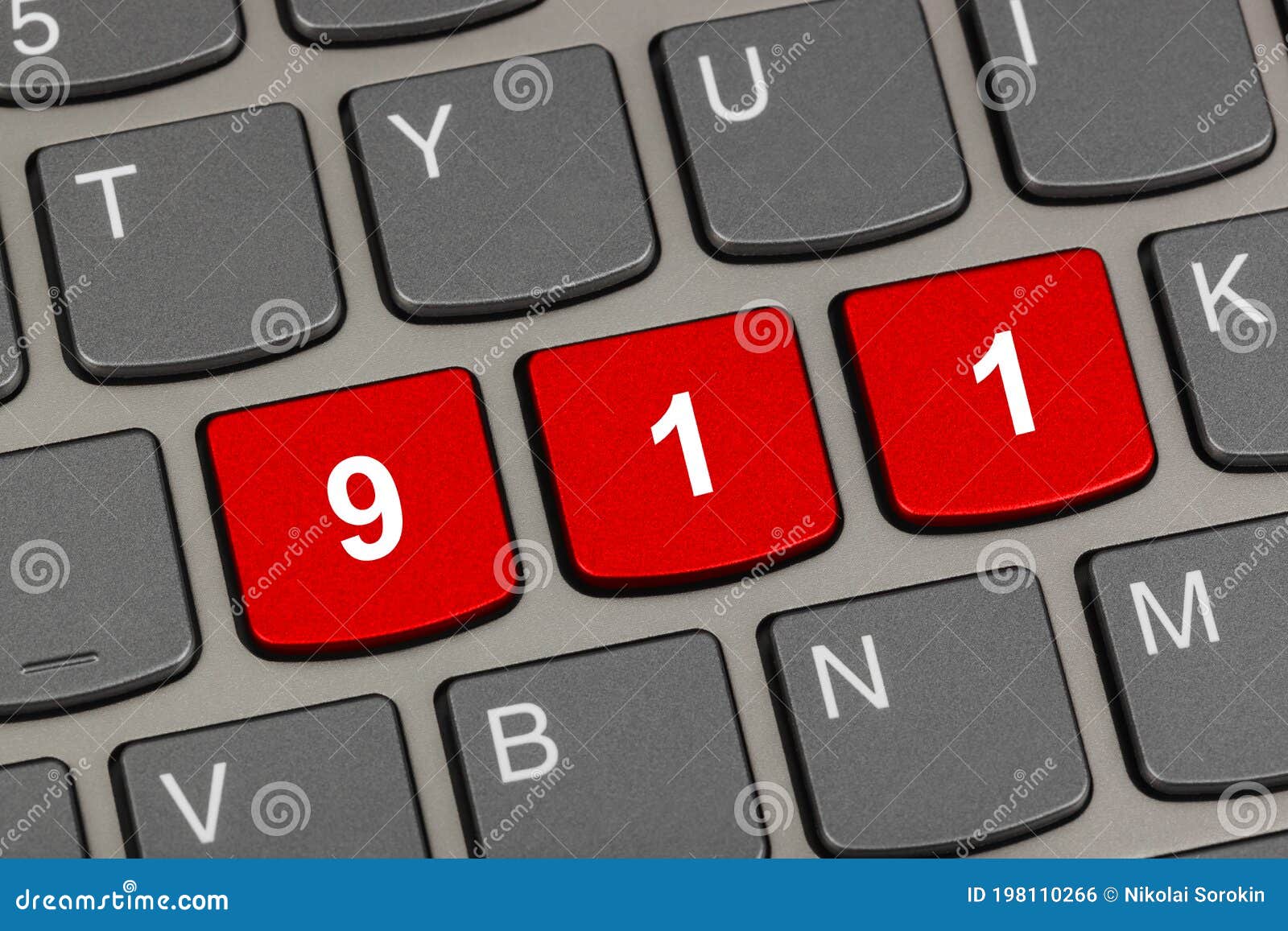 Computer Keyboard with 911 Key Stock Photo - Image of notebook, enter ...