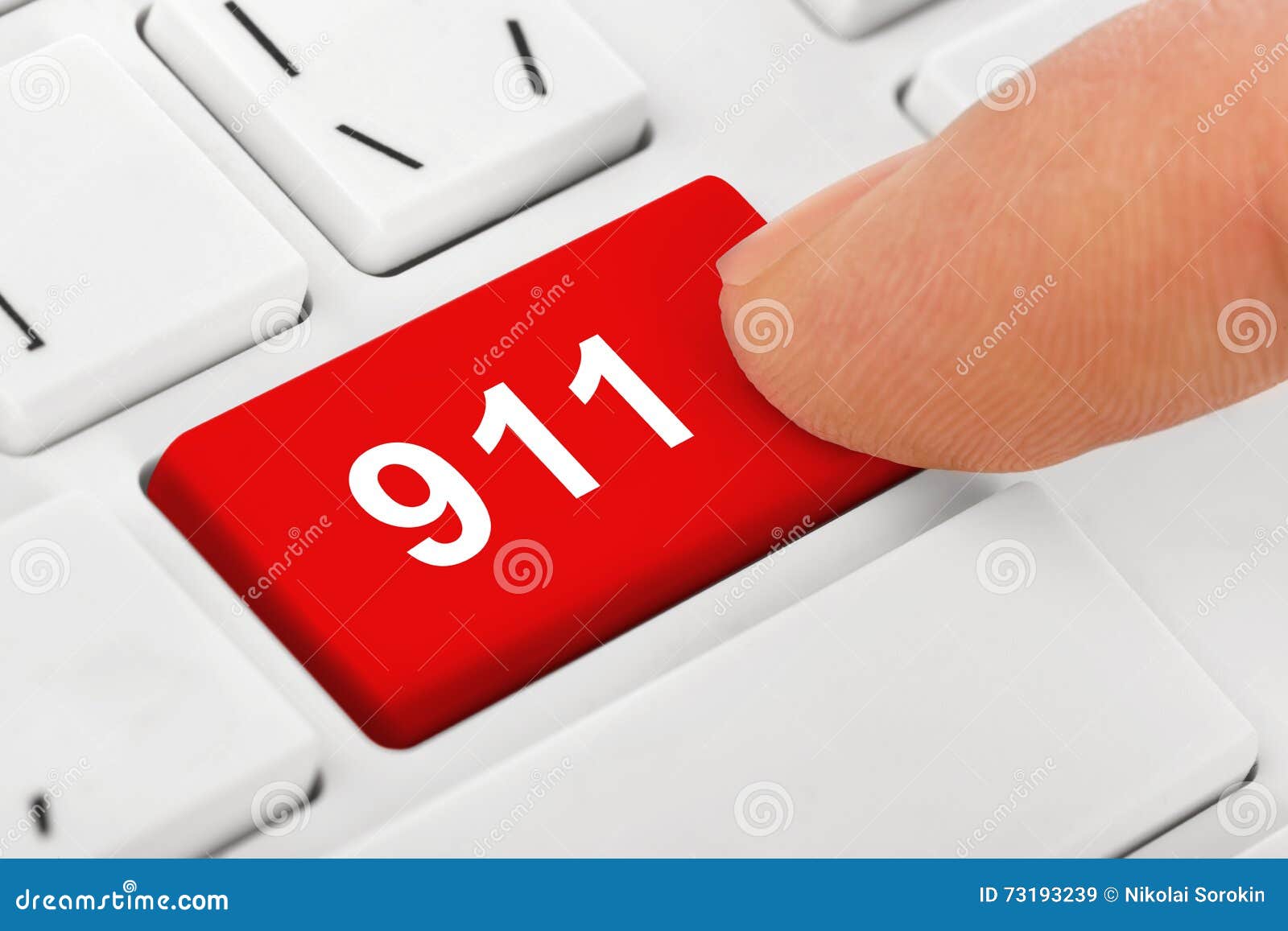 Computer Keyboard with 911 Key Stock Image - Image of computer, help ...