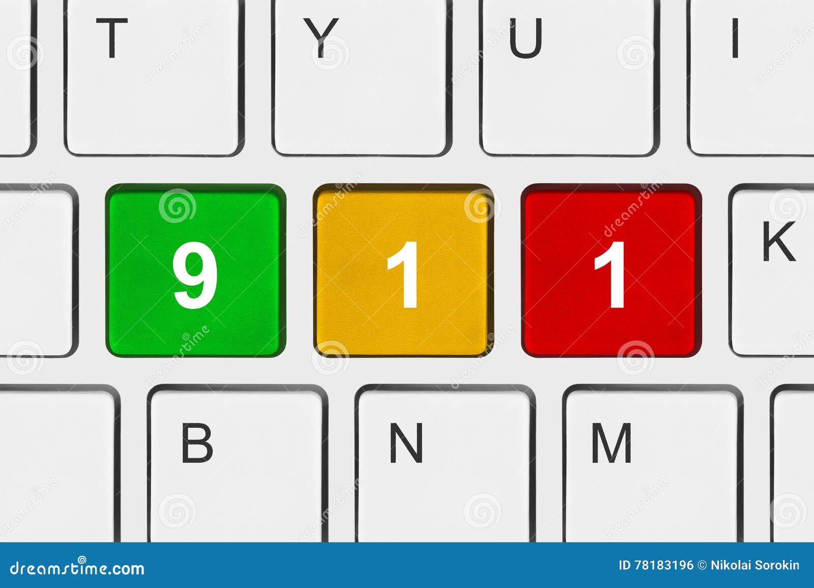 Computer Keyboard with 911 Key Stock Photo - Image of notebook, help ...
