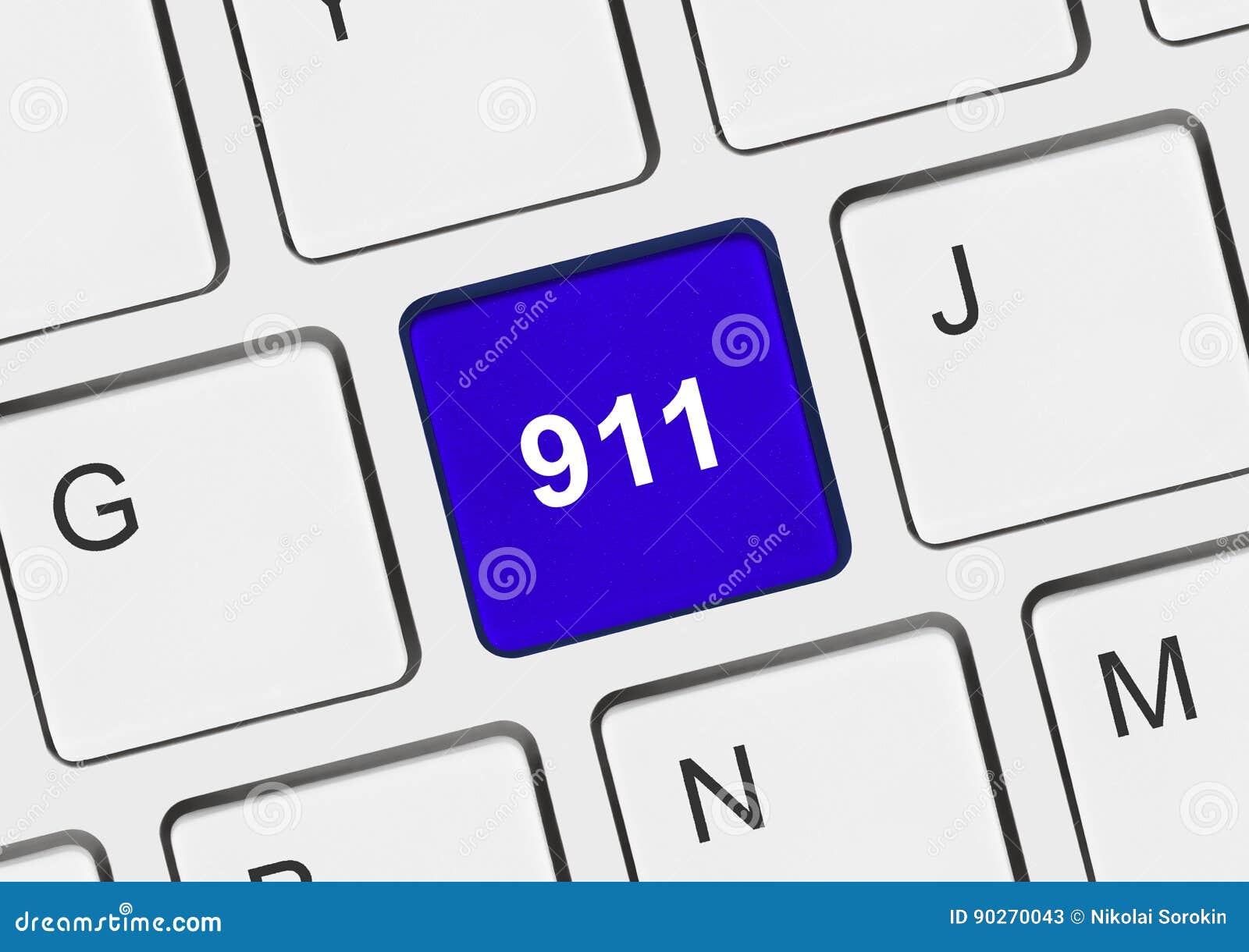 Computer Keyboard with 911 Key Stock Image - Image of advertising ...