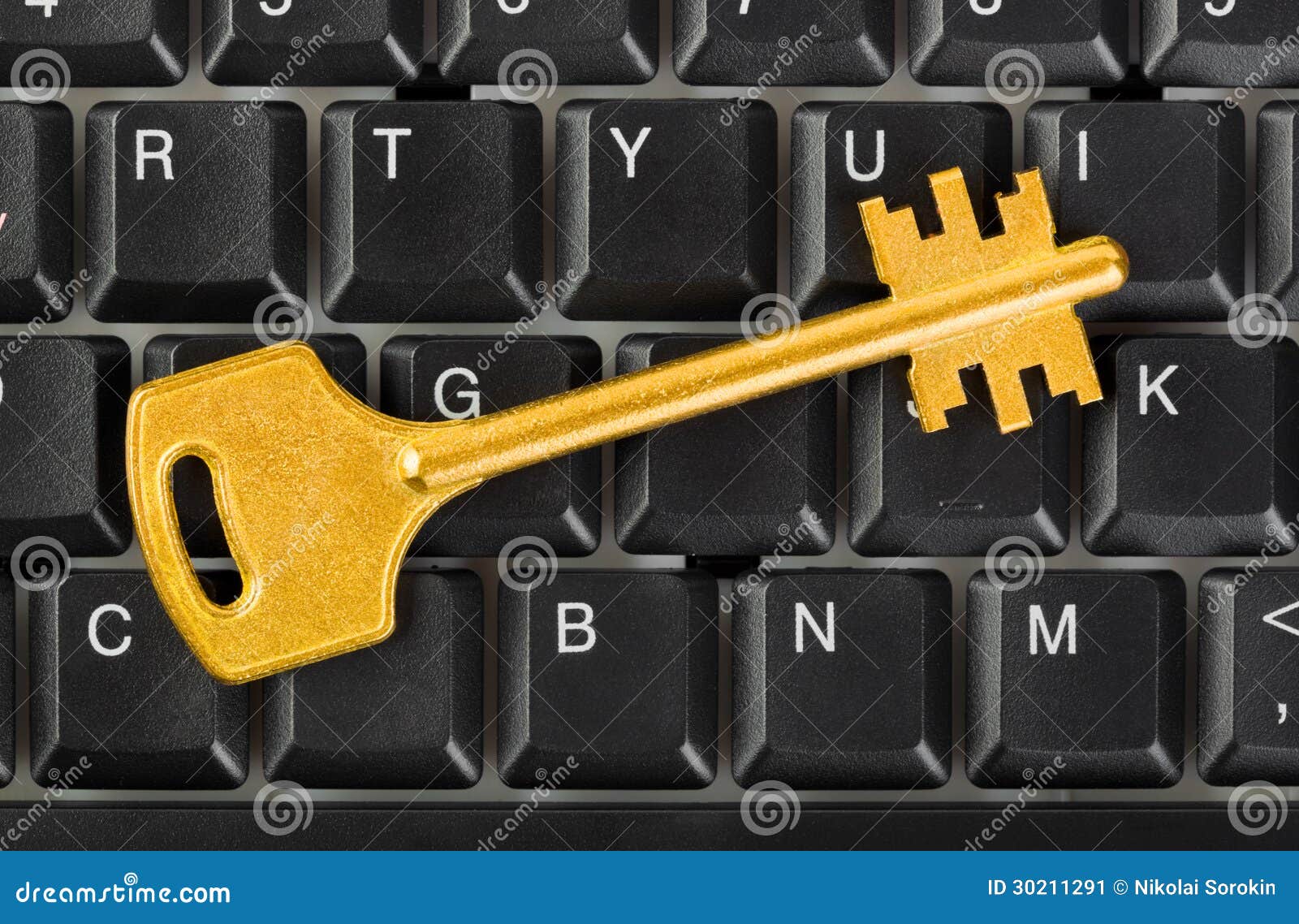 Computer keyboard and key stock image. Image of data - 30211291