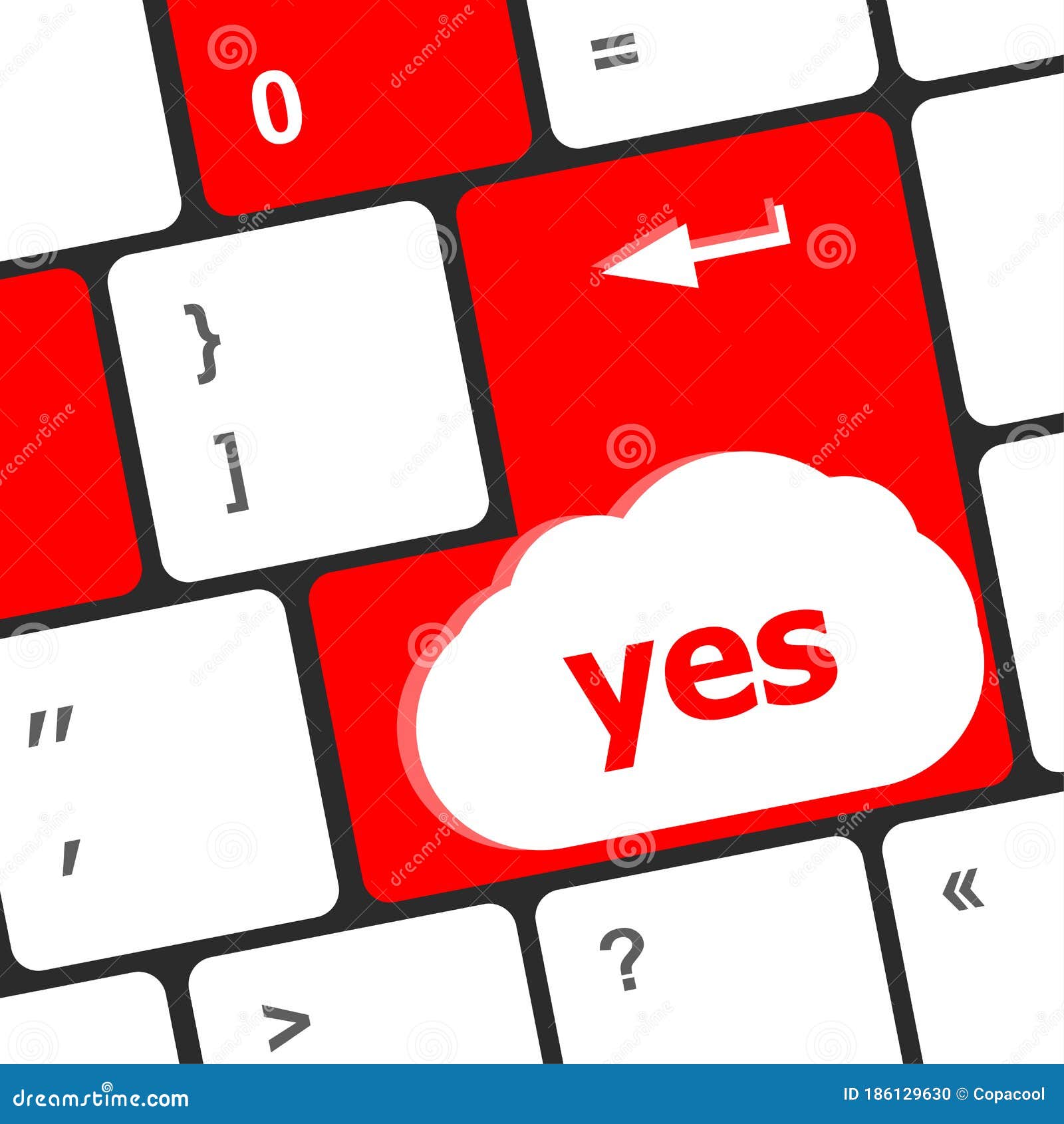 Computer Keyboard Key with Yes Key - Business Technology Stock ...