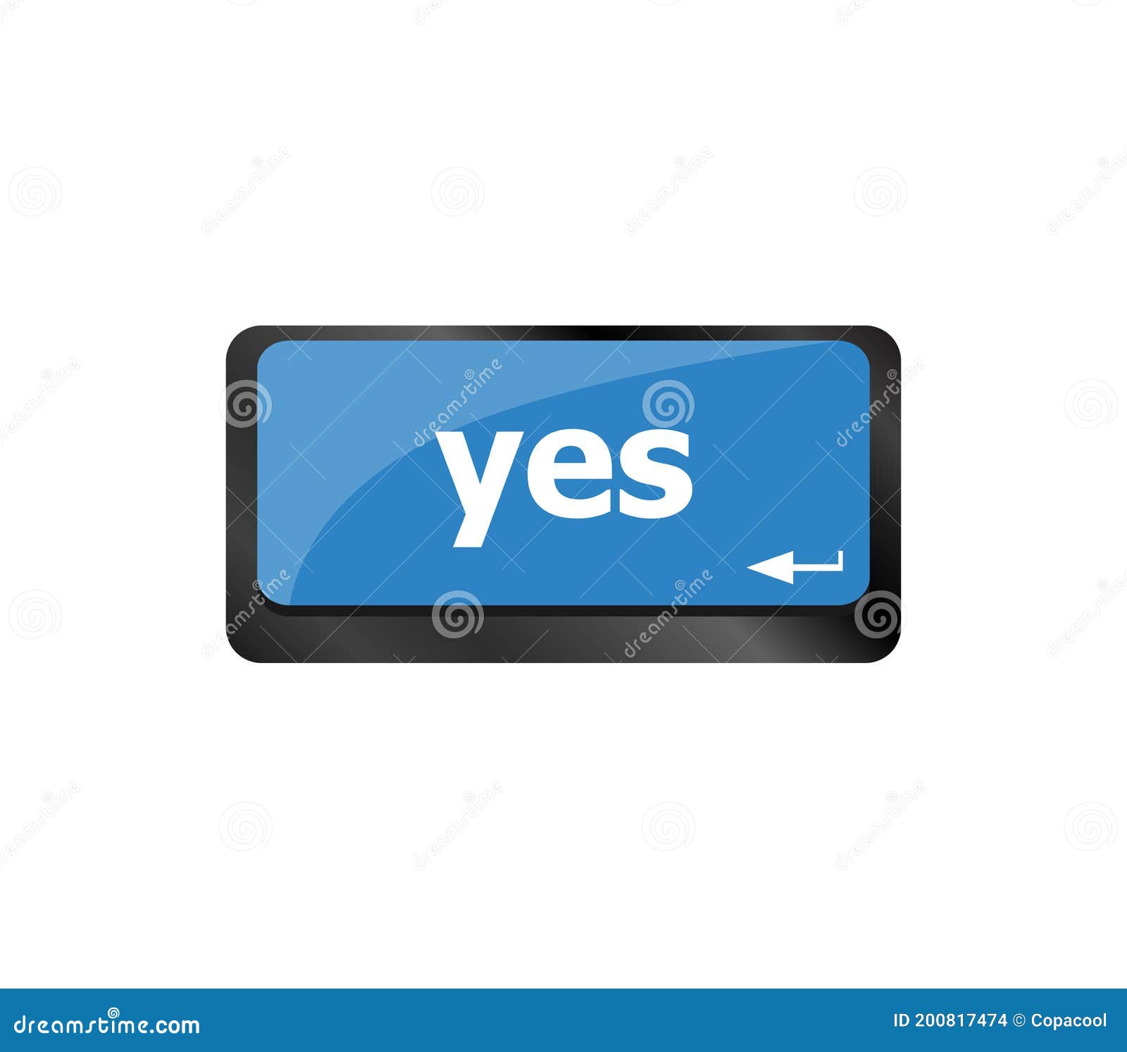 Computer Keyboard Key with Yes Key - Business Technology Stock ...