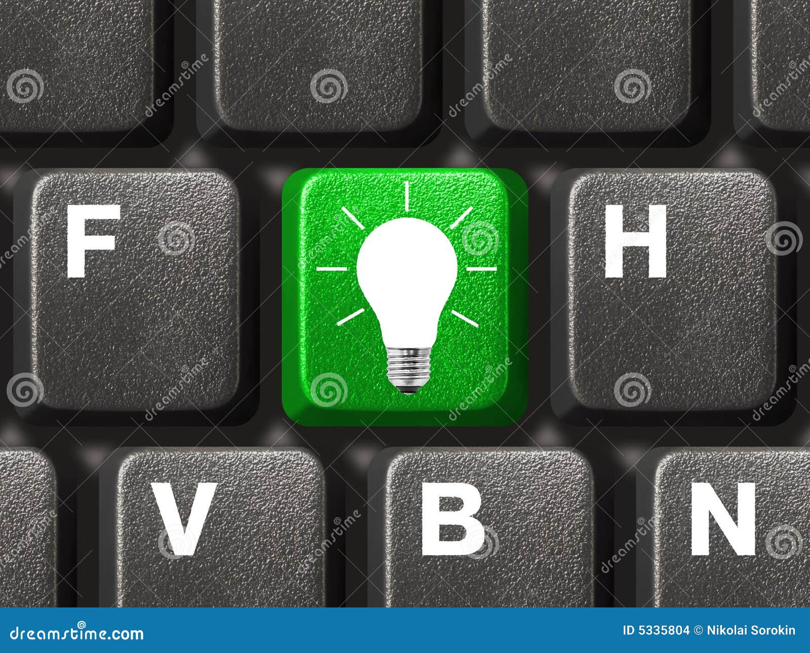 Computer Keyboard with Lamp Key Stock Photo - Image of illumination ...