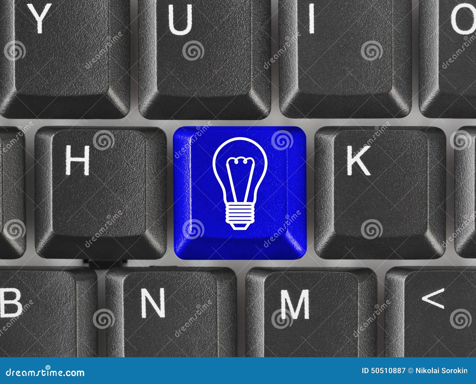 Computer Keyboard with Lamp Key Stock Image - Image of imagination ...